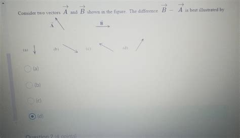 Solved Consider Two Vectors A And B Shown In The Figure The