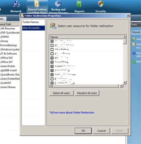 SBS 2008 Disable Folder Redirection For Migration Windows
