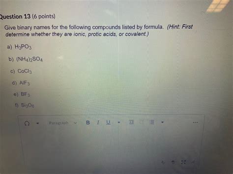 Solved Question Points Give Binary Names For The Chegg