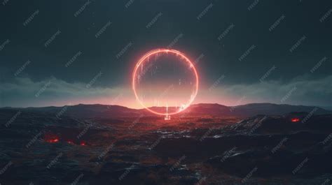 Premium Ai Image A Glowing Circle In The Middle Of Nowhere In The