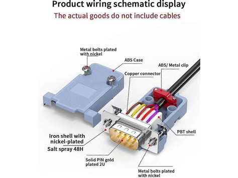 2 Pack Db9 Male Femal Breakout Serial Adapters Solderless Rs232 Rs485 Rs422 Screw Connectors D