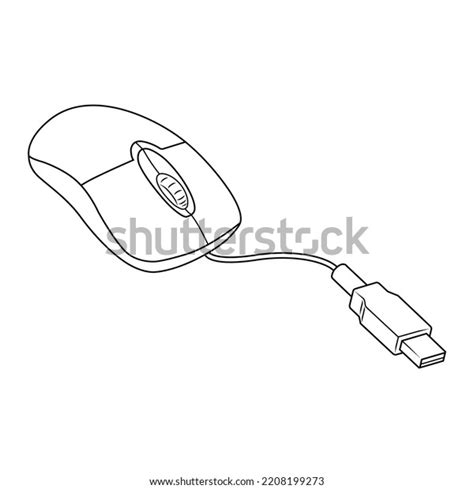 Vector Line Drawing Forming Computer Mouse Stock Vector Royalty Free 2208199273 Shutterstock