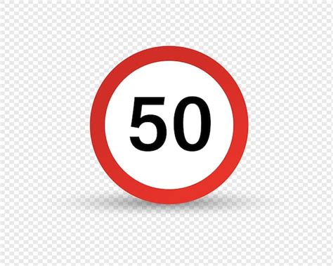 도로에서 최대 이동 속도의 도로 표지판 제한 프리미엄 벡터