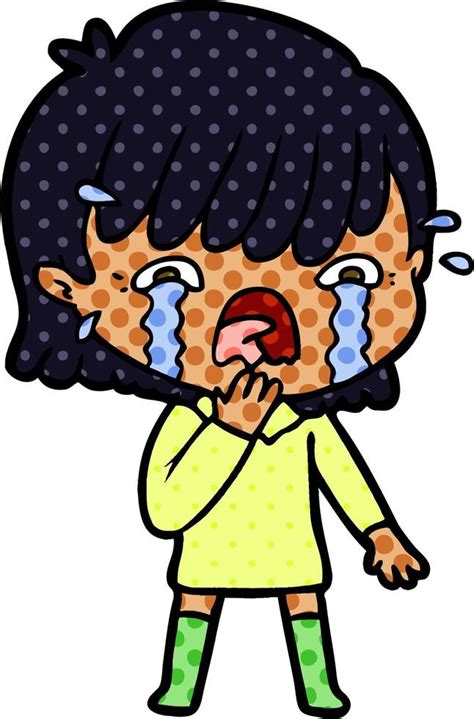 Cartoon Girl Crying 12454654 Vector Art At Vecteezy