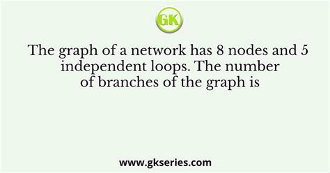 The Graph Of A Network Has 8 Nodes And 5 Independent Loops The Number