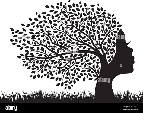 Tree With Female Face Vector Graphic Design Element Stock Vector Image Art Alamy