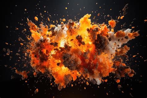Premium Ai Image Explosive Effect On Blank Backdrop