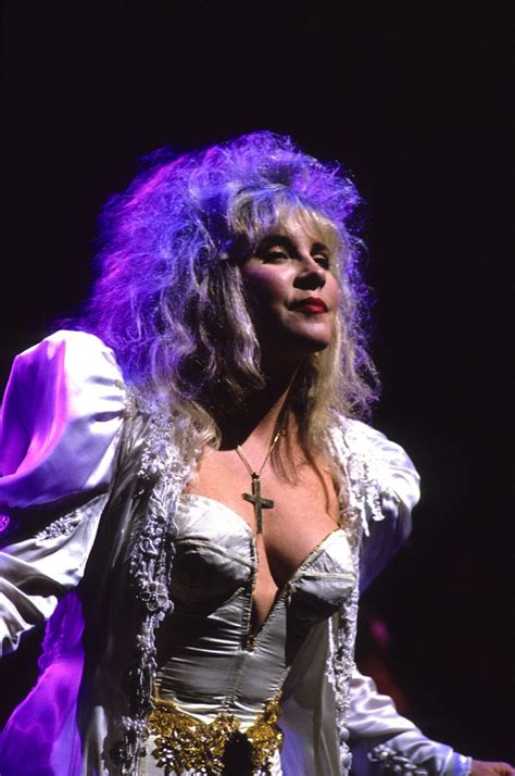 Stevie In A More Flattering White Stage Costume In 1989 With The Stage