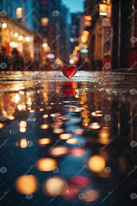 Puddle Of Passion Where Love Finds Its Reflection Stock Illustration