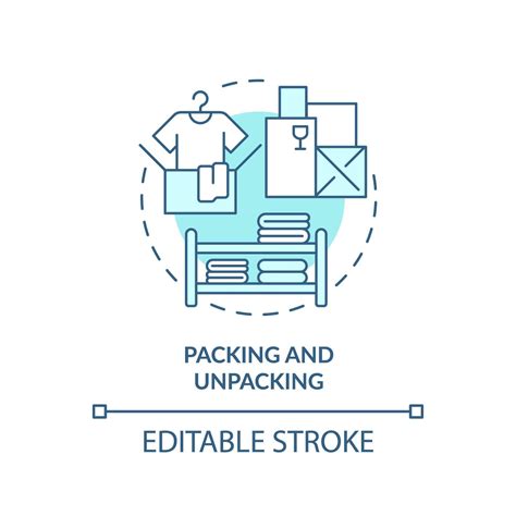 2d Editable Packing And Unpacking Icon Representing Moving Service