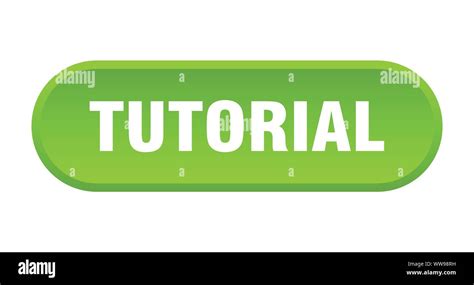 Tutorial Button Tutorial Rounded Green Sign Tutorial Stock Vector