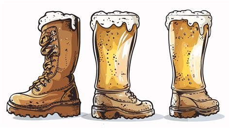 Beer Glass Boot Shape Vector Illustration Premium Ai Generated Vector