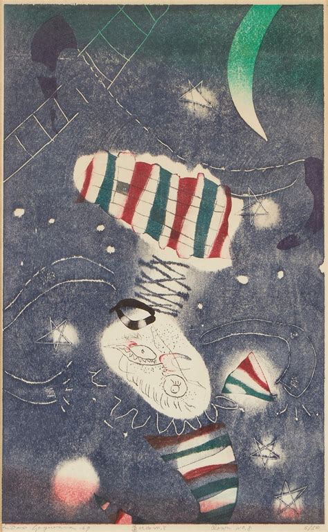 Lot Hideo Hagiwara Clown No 8 Woodblock Print