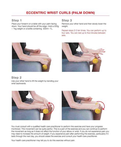 L22 Eccentric Wrist Curls Palm Down Teaching Points Evidence For Exercise