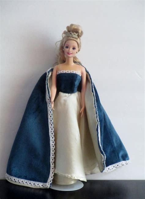 Modern Barbie Doll Models A Vintage Strapless Gown And Velvet Cape Vintage Doll Dress Dress