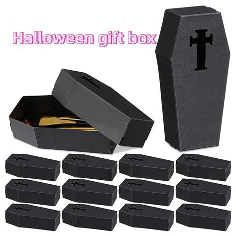 스푸키 할로윈 관 모양 선물 상자 파티 장식 및 사탕 용기에 완벽 종이로 만들어짐 Temu Republic Of Korea