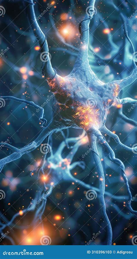 Neuron And Synapse Structure Stock Illustration Illustration Of Neural Micro 310396103