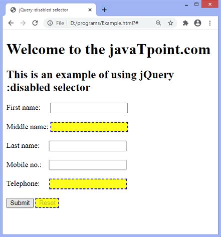 Disabled Selector