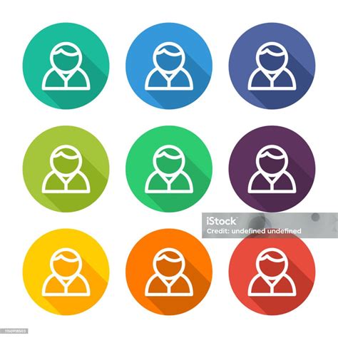 몇 가지 색상 대안 남성 프로필에 대 한 그림 아이콘입니다 개념에 대한 스톡 벡터 아트 및 기타 이미지 개념 개념과 주제 그림자 Istock