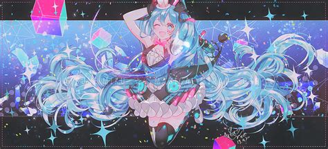 Hatsune Miku Magical Mirai Miku And Magical Mirai Miku Vocaloid And 1 More Drawn By Hzrn