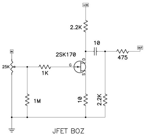 Simple JFet Preamplifier JBoZ New Project Howtic