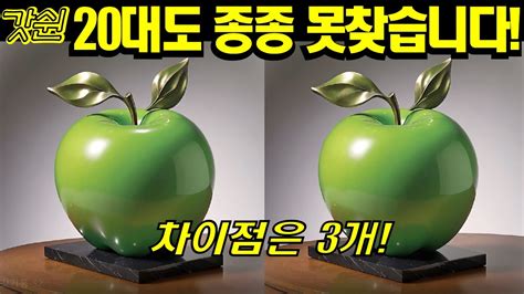 다른그림찾기 차이점이 3개씩 사과작품 틀린그림찾기 두뇌훈련문제 Youtube