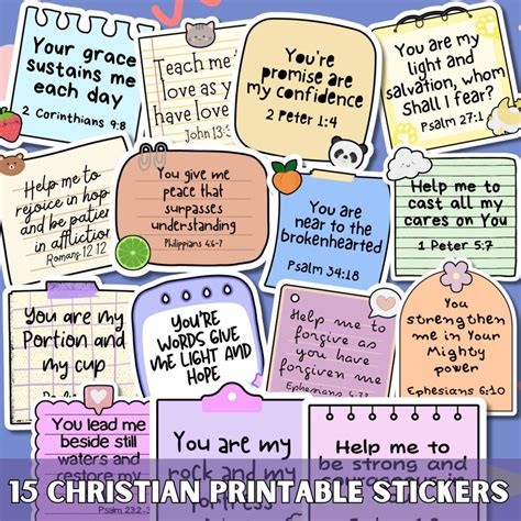 Bible Verse Sticker Pack Christian Planner Stickers Svg Png Etsy