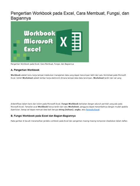 Pengertian Workbook Pada Excel Pdf