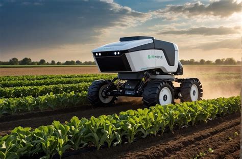 Premium Photo Autonomous Solarpowered Farm Robot In Field