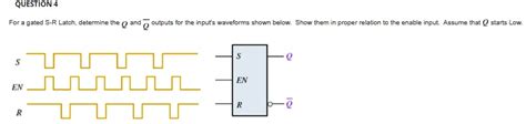 For A Gated S R Latch Determine The Q And Q Outputs For The Input