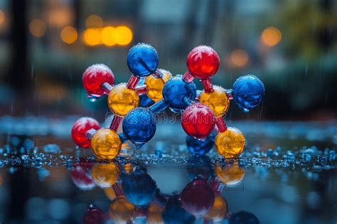 Molecular Structure Model In Rainy Setting For Science And Education