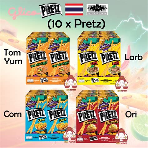 Glico Pretz Thailand X 10 Boxes Tom Yum Larb Laab Corn
