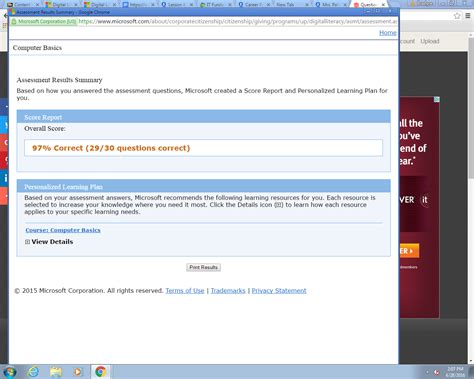 Microsoft Digital Literacy Computer Basics Assessment EDU 2801 Emerging Learning Technology