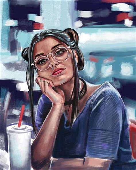 دختر عینکی نقاشی و تصویرسازی دیجیتال اثر سعید شیخ زین الدین 1561298