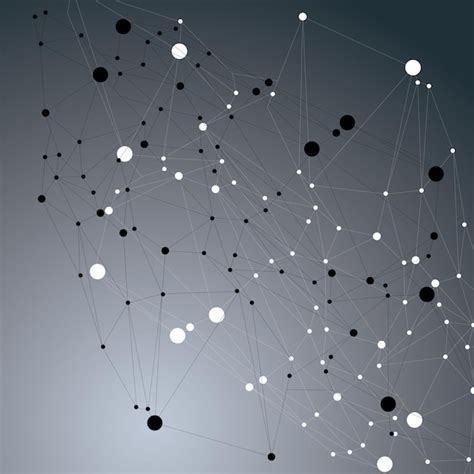 Premium Vector Abstract Asymmetric Vector Monochrome Structure With Black And White Wire Mesh