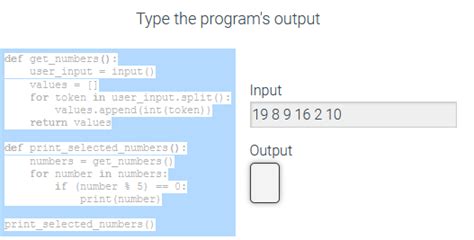 Solved Type The Program S Output Def Get Numbers Chegg