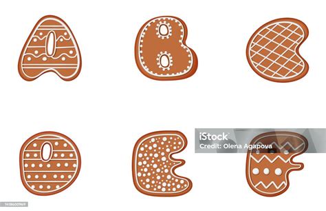 진저 브레드 알파벳 창의적인 진저 브레드 타이포그래피 디자인 비스킷 전통 장식 알파벳 크리스마스 쿠키 글꼴 진저브레드 비스킷에 대한 스톡 벡터 아트 및 기타 이미지 Istock