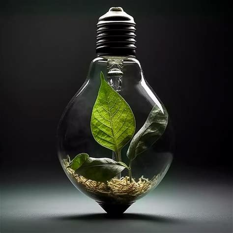 Premium Photo Eco Friendly Concept Background With Lightbulb Made Of Fresh Green Leaves Ai