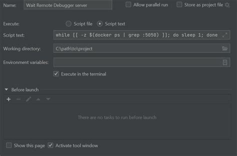 Shell Using Shellscript As Before Launch In Intellij Debug Causes