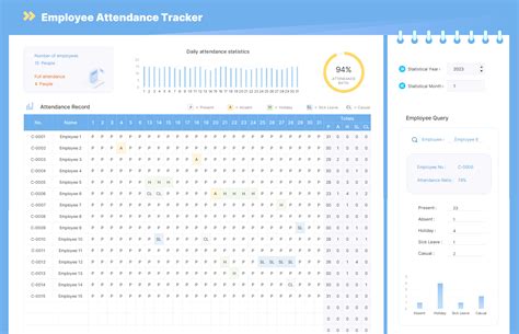 Excel Of Employee Attendance Trackerxlsx Wps Free Templates
