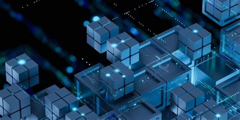 Premium Photo Futuristic Blue Digital Cube Network