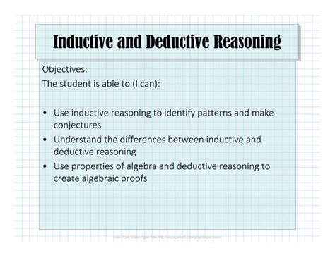 132 Inductive And Deductive Reasoning Ppt Worksheets Library