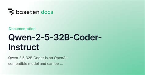 qwen 2 5 32b coder instruct baseten
