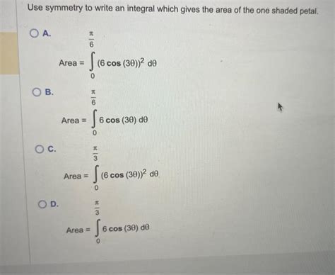 solved a sketch of the graph of the polar curve r 6cos 3θ