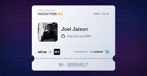 Joel Jaison On Linkedin Joel Jaisons Refine Hackathon Ticket