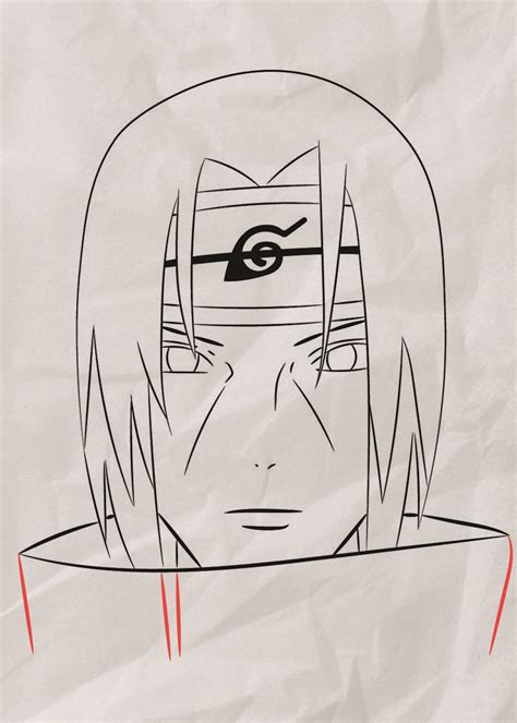 How To Draw Itachi Uchiha Easy Drawing Simple Face Drawing Easy Drawings Face Drawing