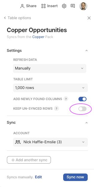 How Dont Remove Data In The Sync Table During Syncing Making Packs