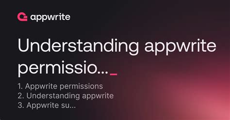 Understanding Appwrite Permissions Threads Appwrite