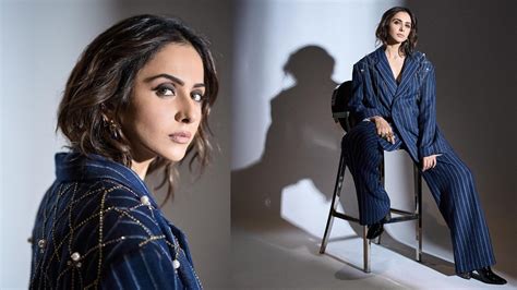 Rakul Preet Singh Exudes Sultriness In Hot Blue Shirtless Stripped