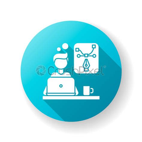 web developer blue flat design long shadow glyph icon computer stock vector 2238230 crushpixel